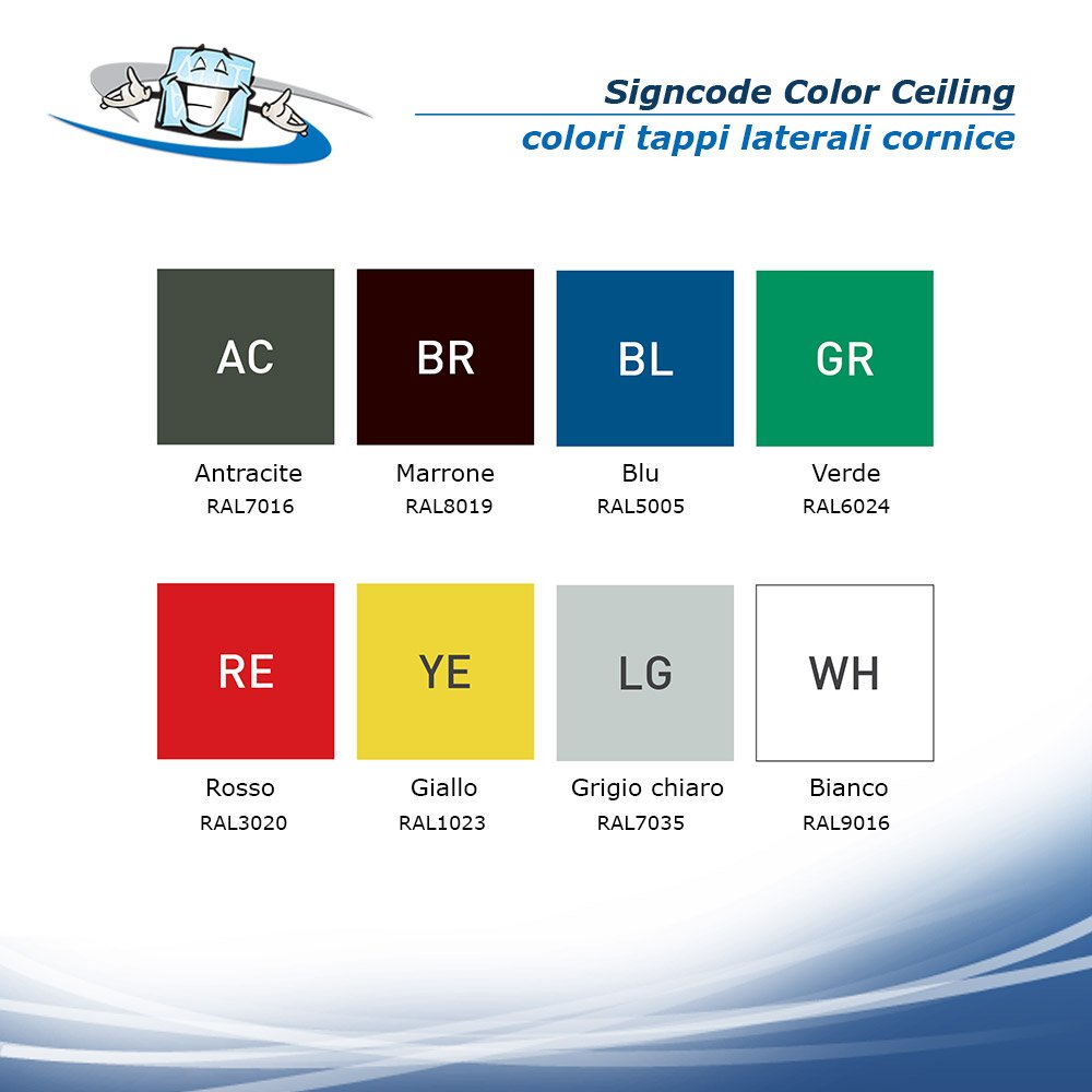 Signcode Color Ceiling - Sistema di segnaletica a soffitto bifacciale ...