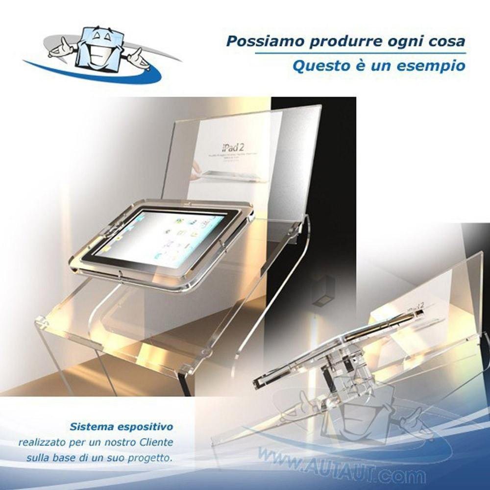 Porta tablet in plexiglass con cornice in diversi colori