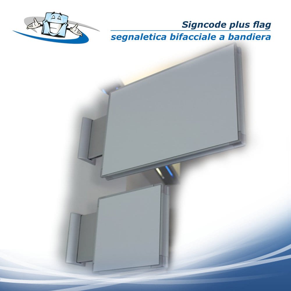 Signcode plus flag - Segnaletica bifacciale a bandiera in alluminio in ...